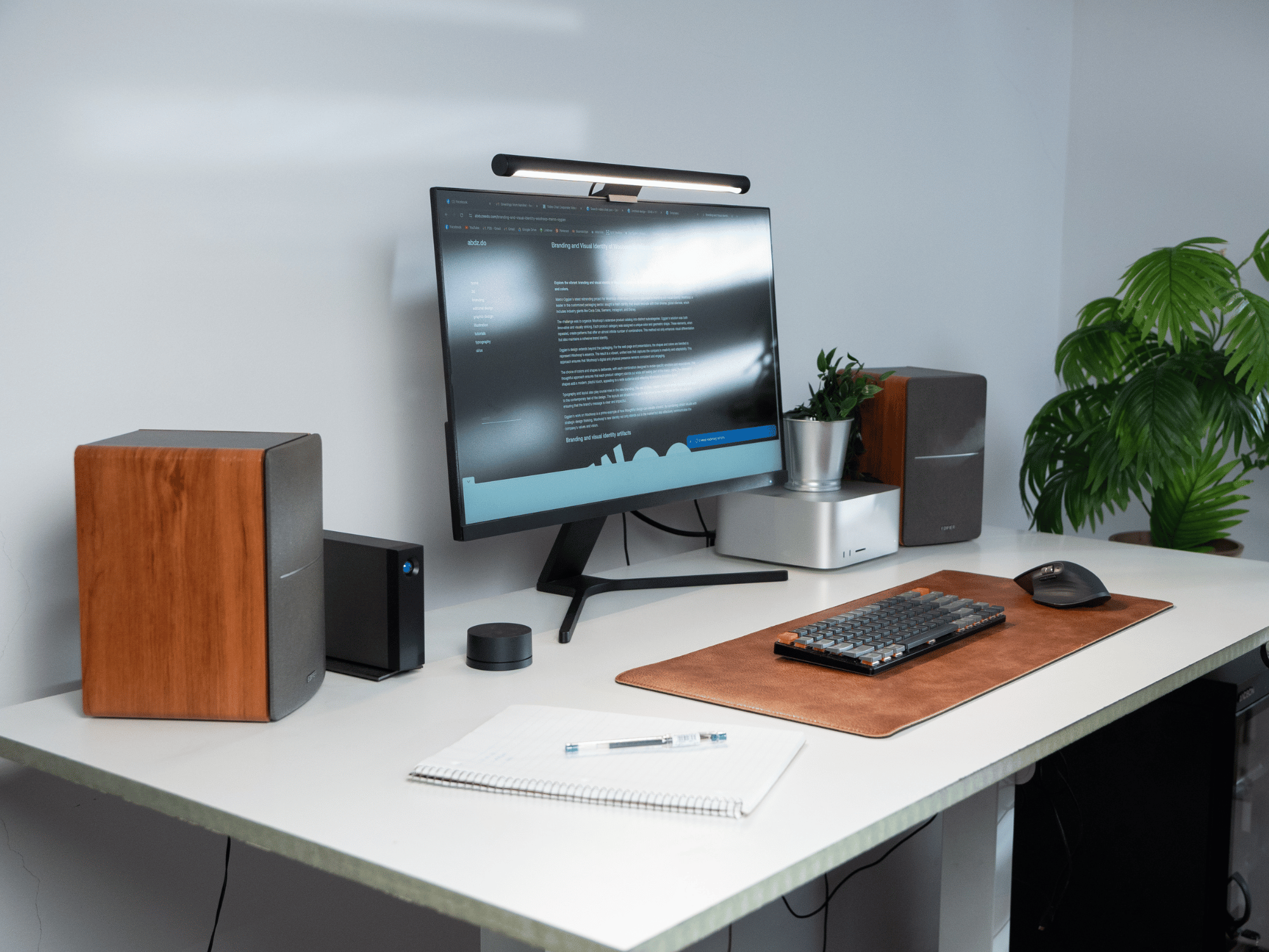 Premium Faux Leather Desk Mat - Tan/Brown